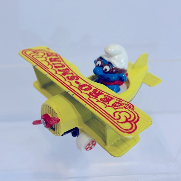 Toys | Smurf Metal Cast Airplane 8s Ertl | Poshmark